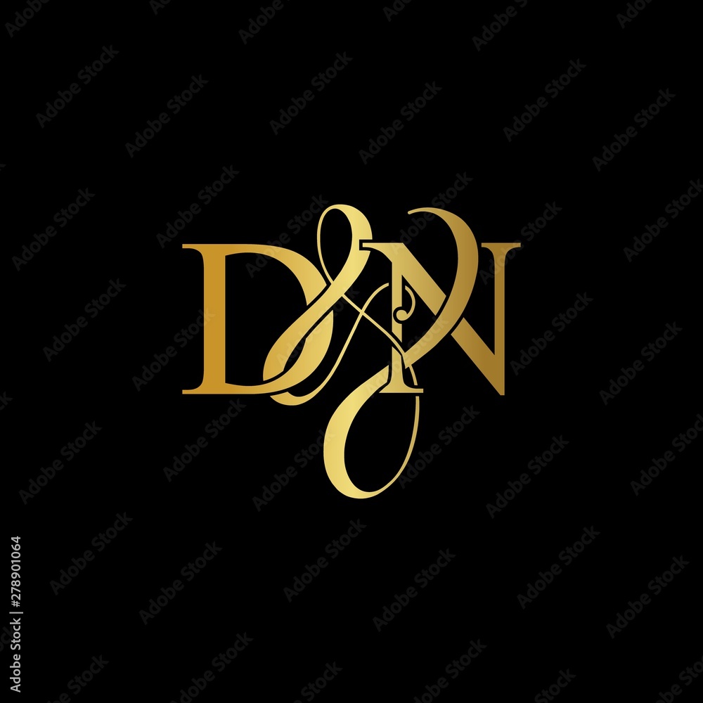 D & N / DN logo initial vector mark. Initial letter D & N DN luxury art ...