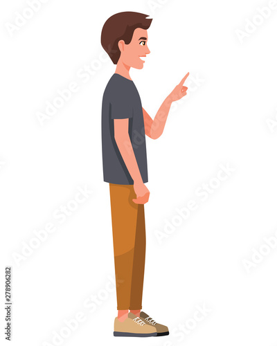 Person Pointing To Side Cartoon