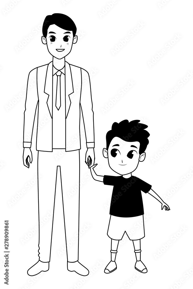Cartoon Dad Black And White