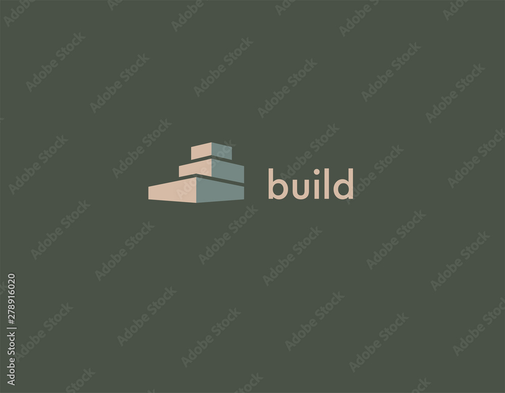 Abstract geometric logo icon building architecture for construction ...
