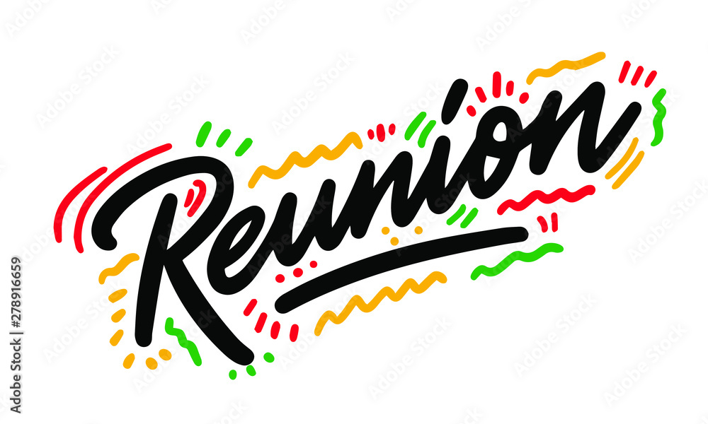 REUNION. Vector illustration. Isolated on white background. Stock ...
