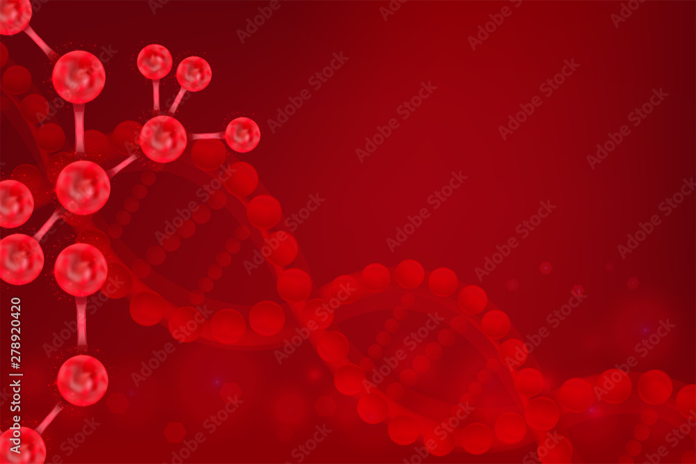 RED DNA background with copy space, illustration vector. Stock Vector ...