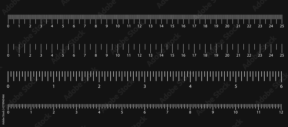 Set of size indicators with different unit distances. Abstract graphic ...