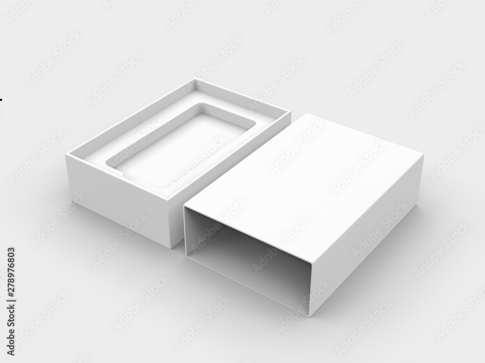 Blank mobile box packaging for branding and mock up. 3d render ...