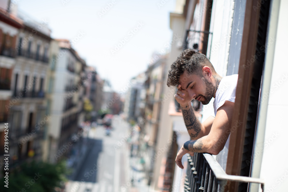 sad tattoo young man depressive Stock Photo | Adobe Stock