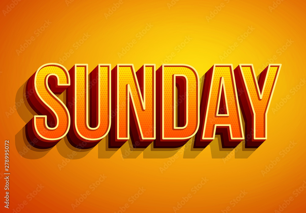 Retro Sunburst Style Text Effect Stock Template | Adobe Stock