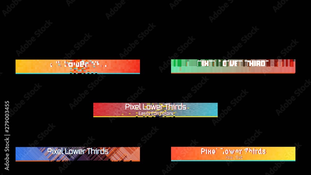 Pixel Lower Thirds Stock Template | Adobe Stock