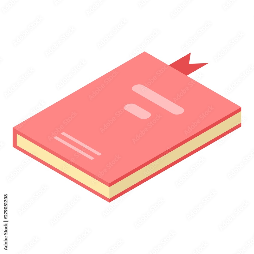 Red book icon. Isometric of red book vector icon for web design ...