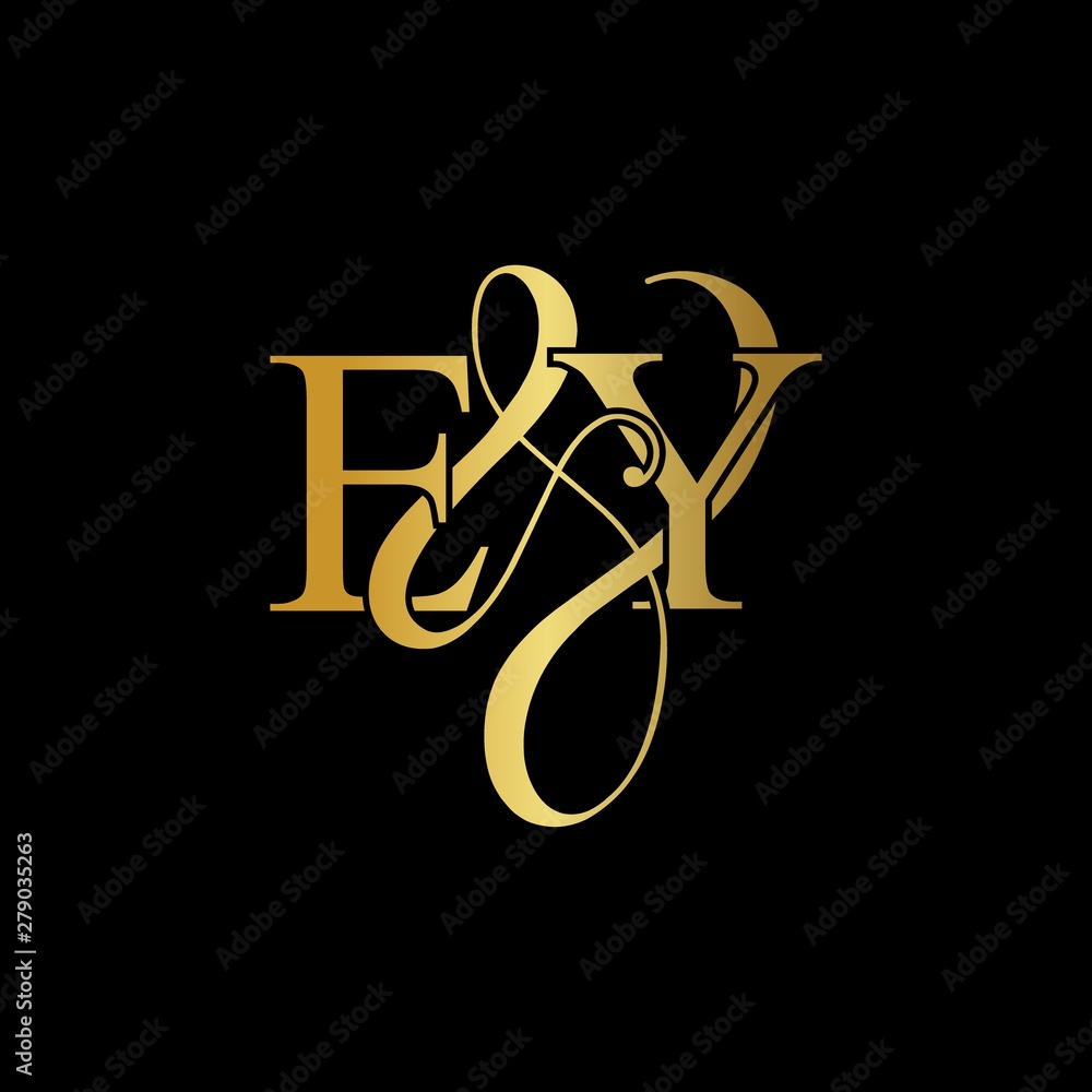 E & Y / EY logo initial vector mark. Initial letter E & Y EY luxury art ...