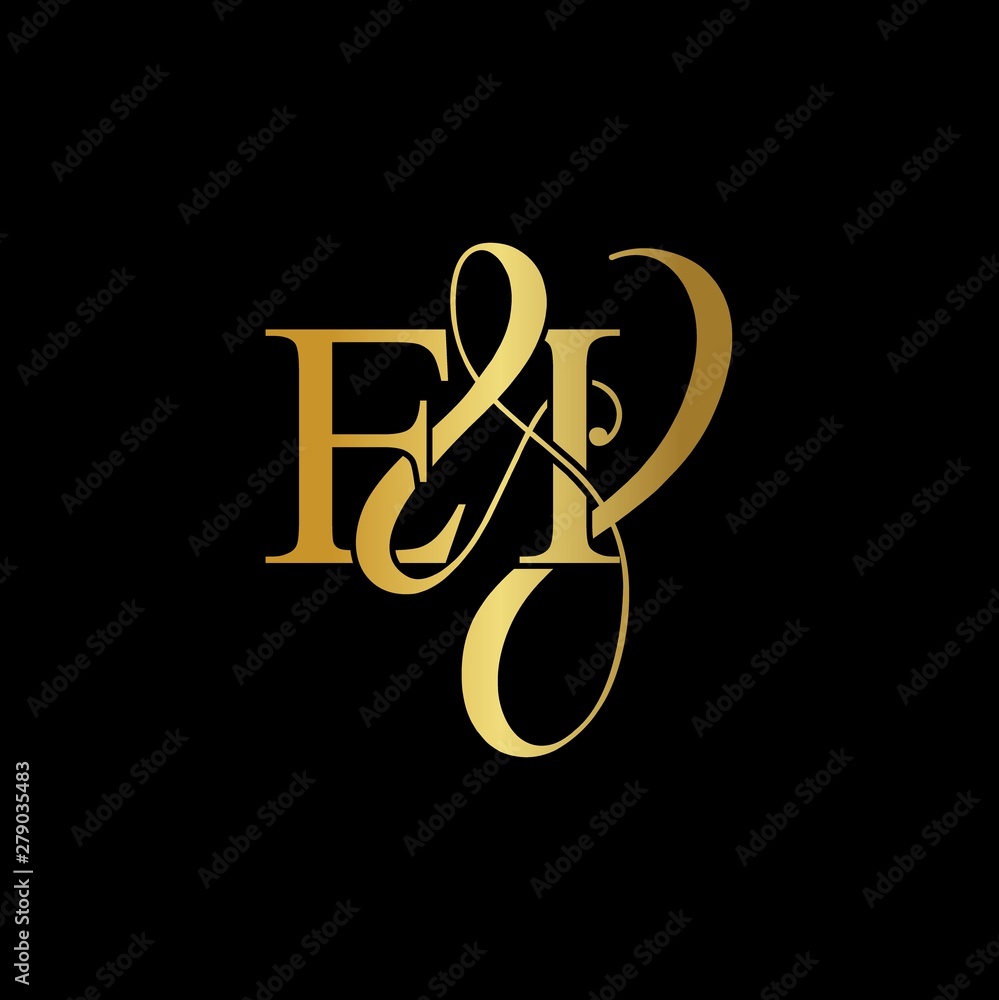 E & I / EI logo initial vector mark. Initial letter E & I EI luxury art ...