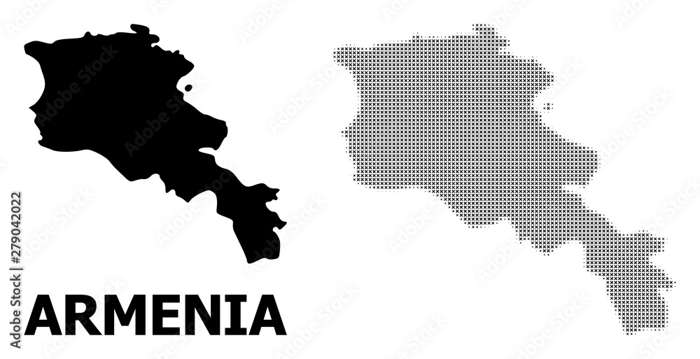 Vector Halftone Pattern and Solid Map of Armenia Stock Vector | Adobe Stock Vector Halftone Pattern and Solid Map of Armenia Stock Vector | Adobe Stock