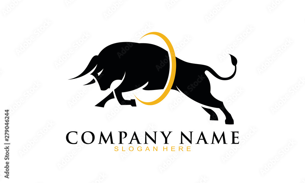Bull and ring logo Stock Vector | Adobe Stock