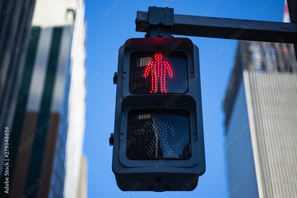 Traffic green light for people, pedestrian and human to stop and wait ...