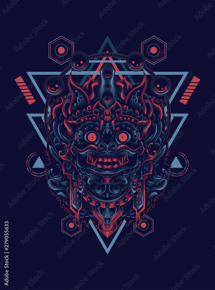 barong the culture of Balinese with sacred geometry pattern as the ...
