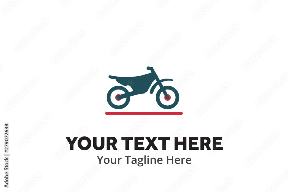 simple motorcycle logo creative design in flat style with color ...