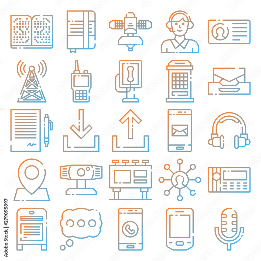 Communication icons pack Stock Vector | Adobe Stock