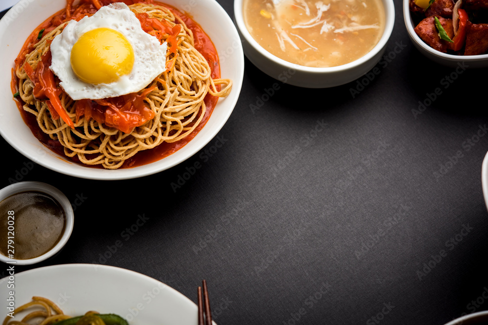 Assorted Indo chinese food in group includes non vegetarian or chicken ...