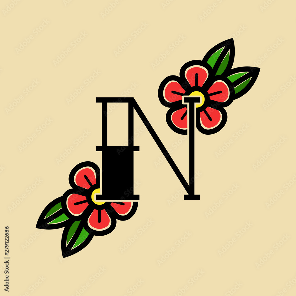 Letter N Designs Tattoo