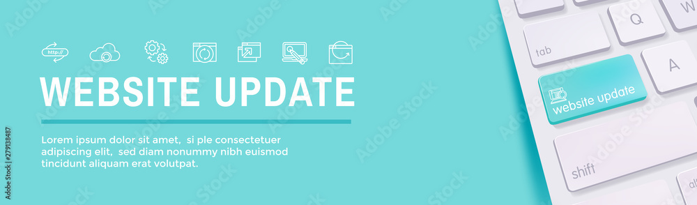 Website Update Icon Set with Web Header Banner Stock Vector | Adobe Stock