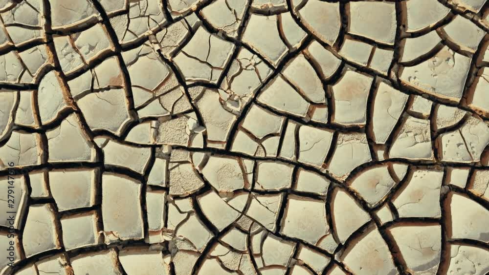 Desert. Aerial view of a beautiful cracks in the ground. texture, deep ...
