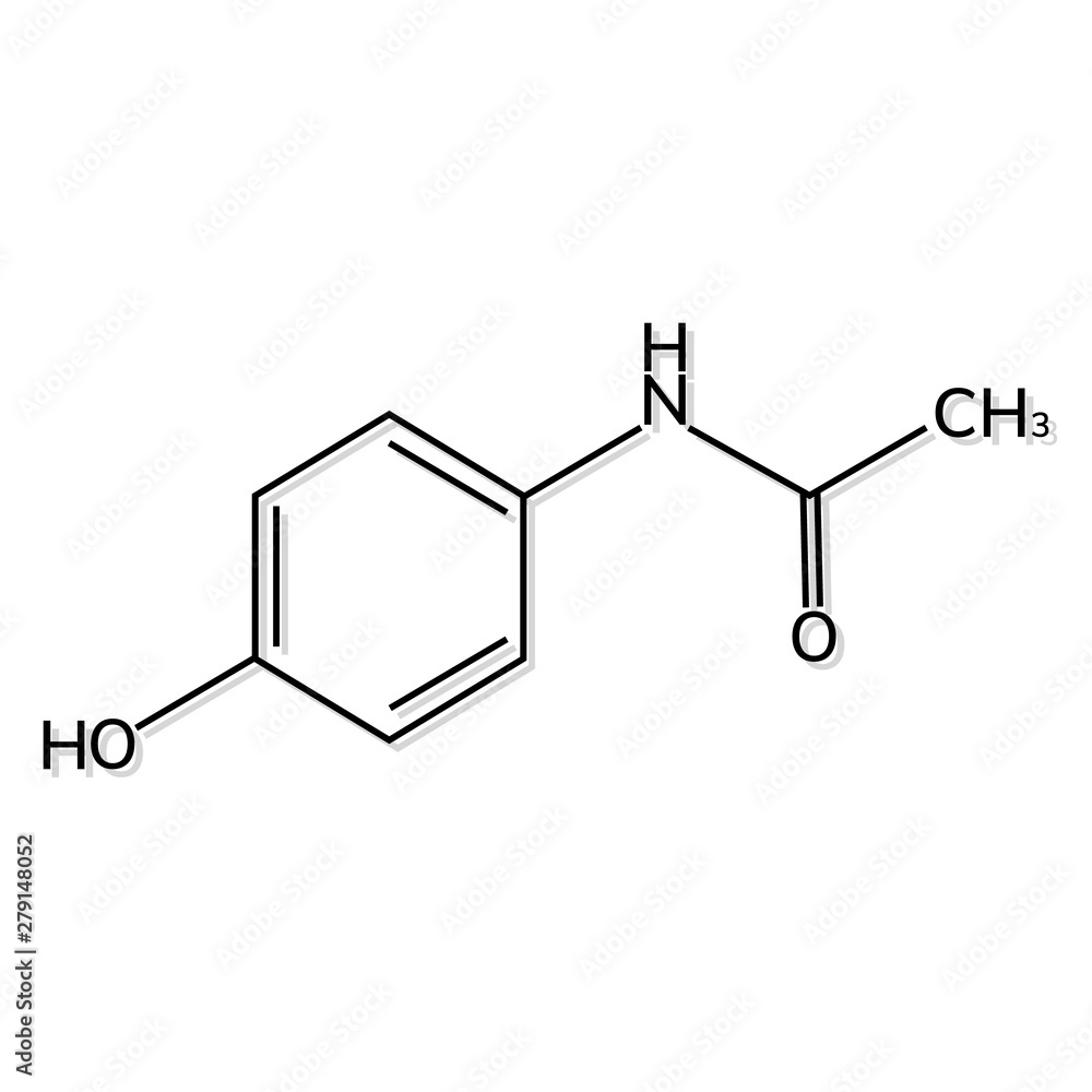 Paracetamol chemical formula on white background Stock Vector | Adobe Stock