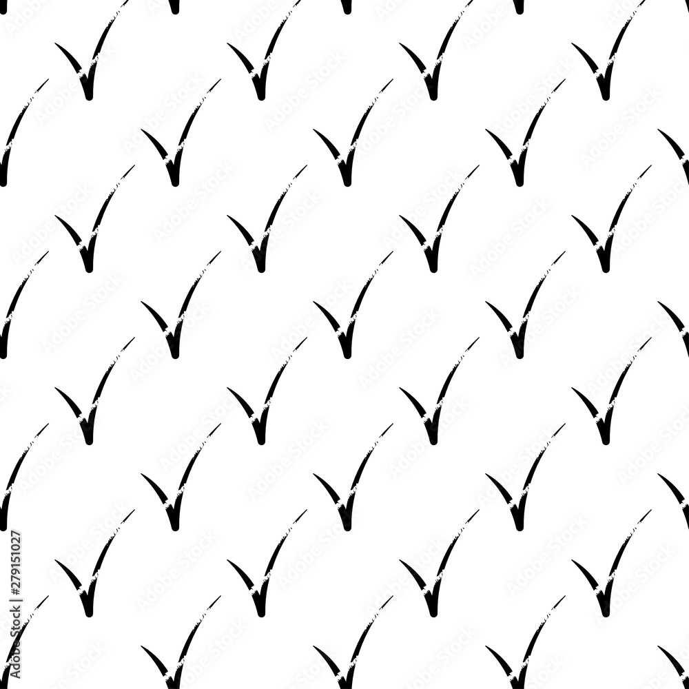 Check mark seamless pattern on white background. Tick symbol. Vector ...