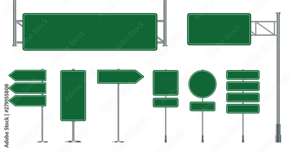 Poster Set of road signs isolated on a white background – Wall Art ...