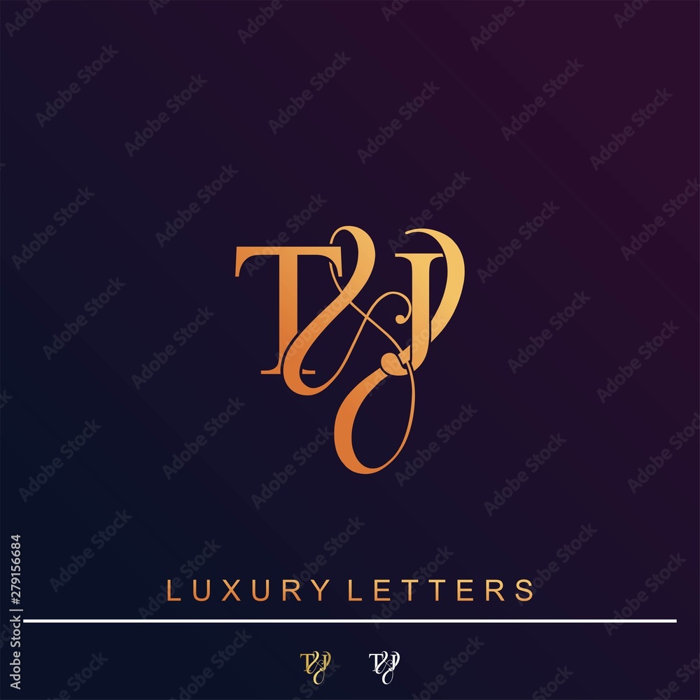 T & J TJ logo initial vector mark. Initial letter T & J TJ luxury art ...