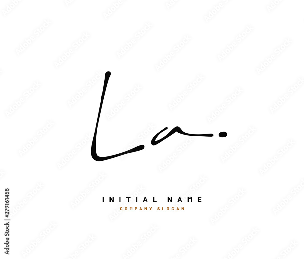 L A LA Beauty vector initial logo, handwriting logo of initial ...