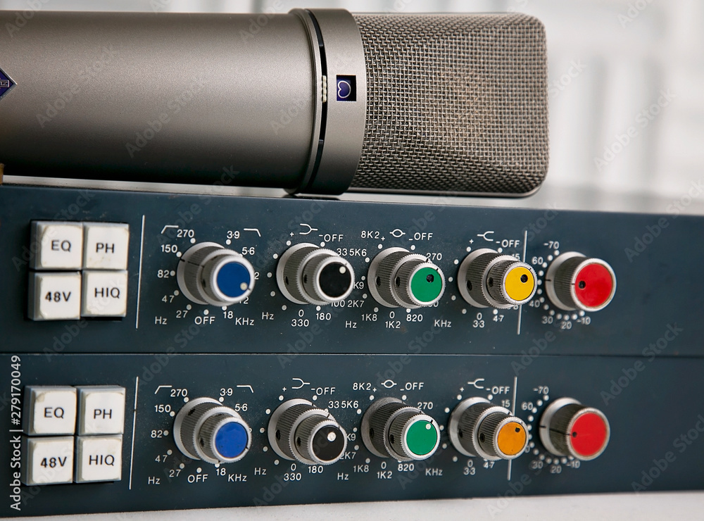 Vintage Microphone Preamp and Microphone Stock Photo | Adobe Stock