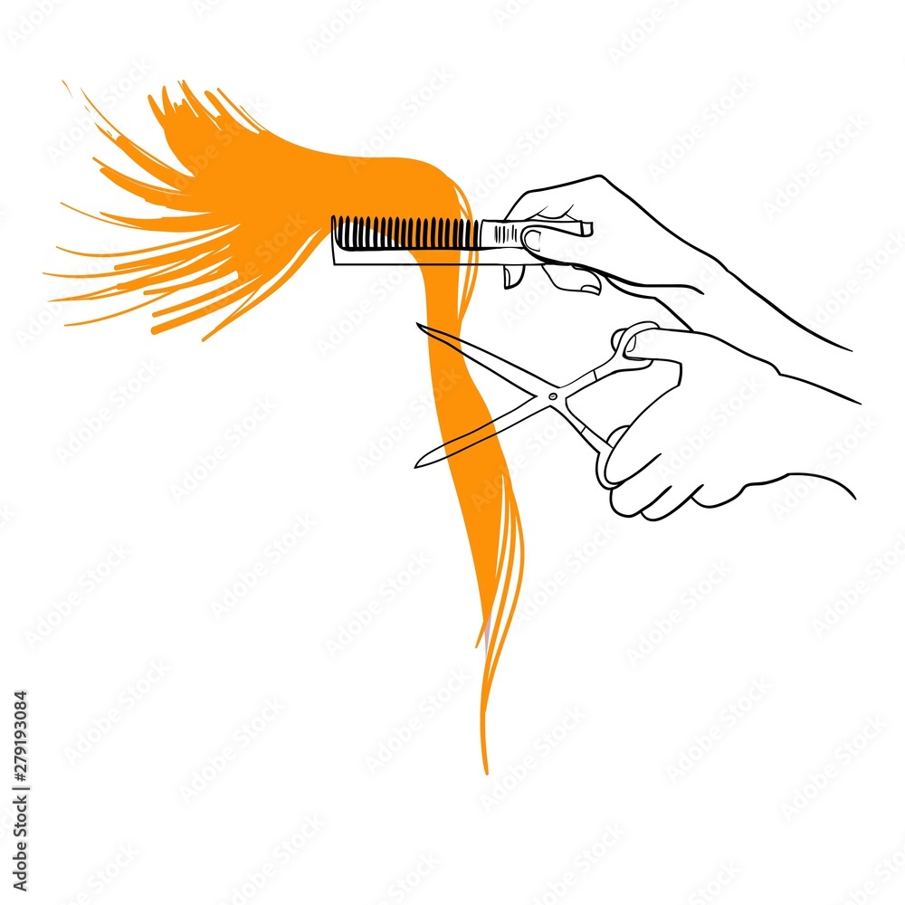 Hair Cutting Scissors Cartoon