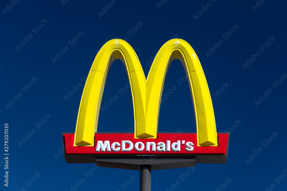 Large McDonald's Sign and Trademark Logo Stock Photo | Adobe Stock