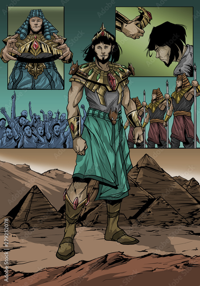 Joseph Crowned Ruler of Egypt Stock Illustration | Adobe Stock