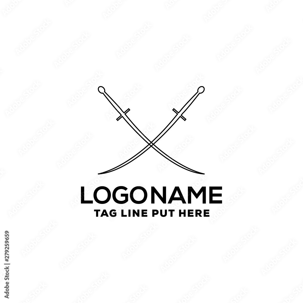 SWORD FIGHTING LOGO/IDENTITY DESIGN FOR USE ANY PURPOSE Stock Vector ...