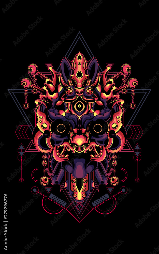 Barong jatayu leak the culture mask of Balinese with sacred geometry ...