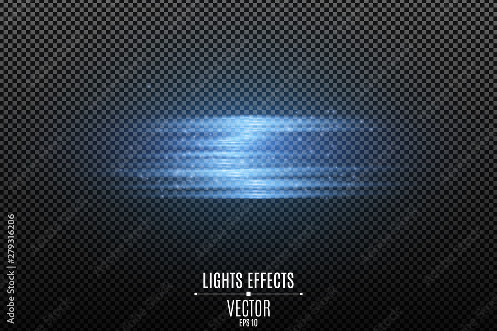 Light effect of blue neon lines isolated on transparent background ...