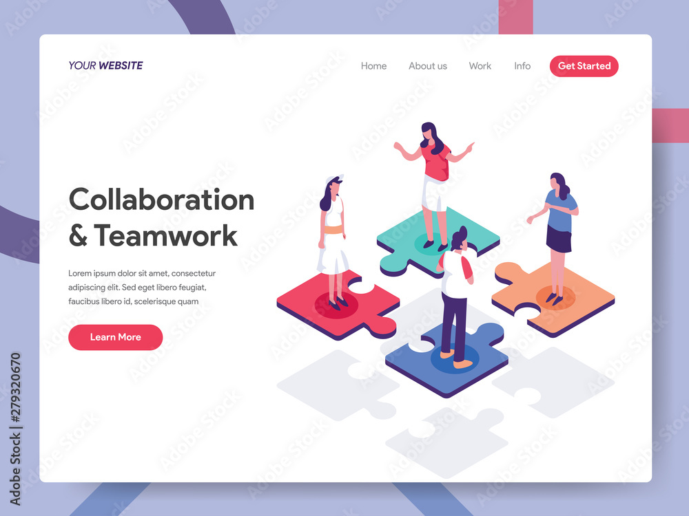 Landing page template of Collaborative Environment Illustration Concept ...