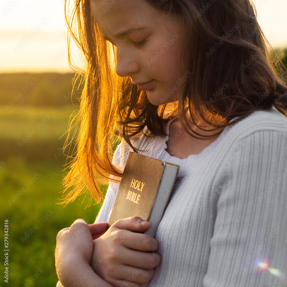 Christian Girl With Bible