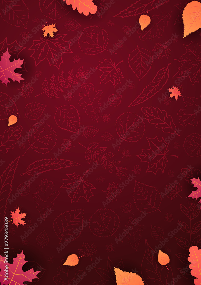 Autumn background with leaves for shopping sale or promo poster and ...