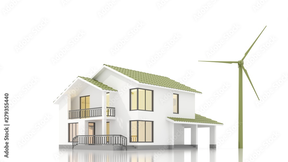 Modern alternative energy residential building, project. Architectural ...