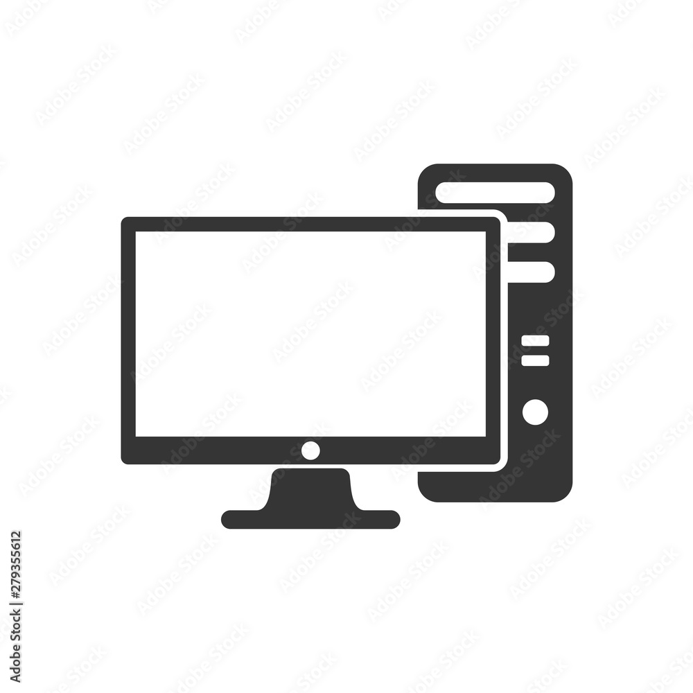 PC icon template color editable. PC symbol vector sign isolated on ...