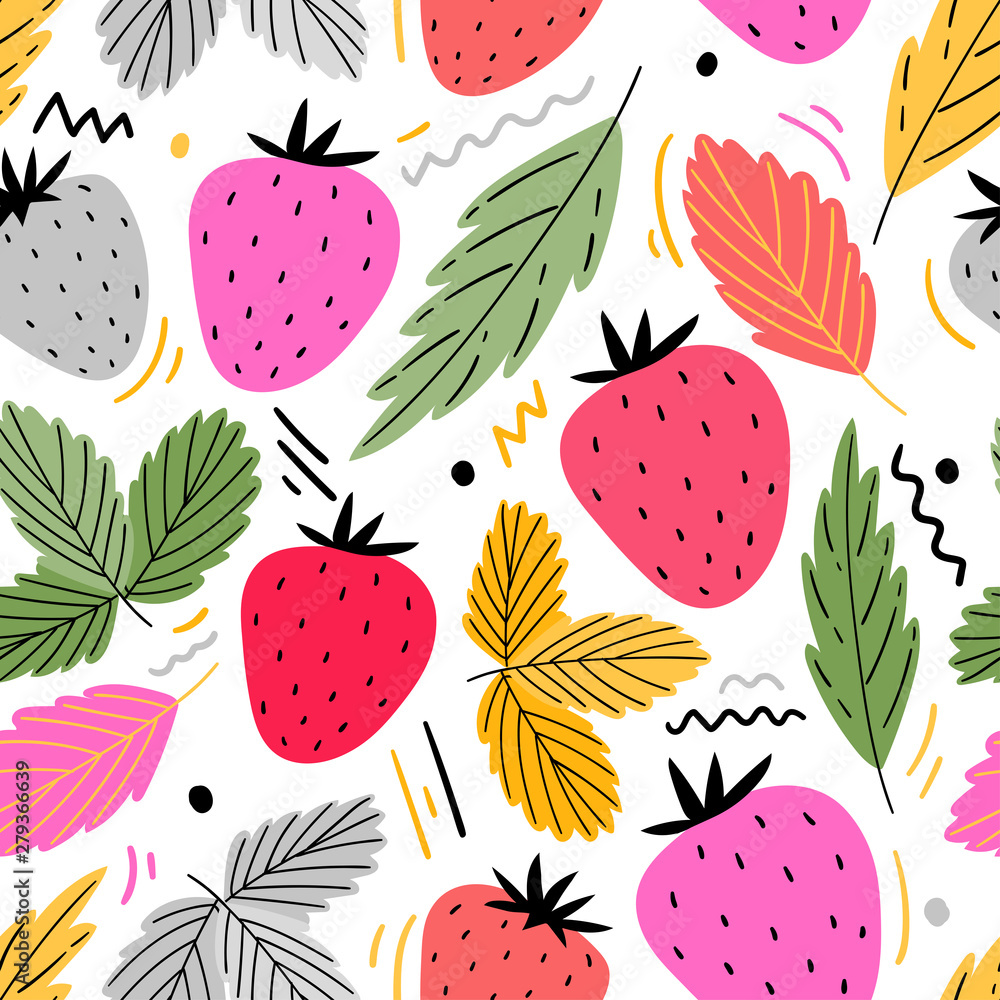 Strawberry seamless pattern for print, textile, wallpaper. Modern ...