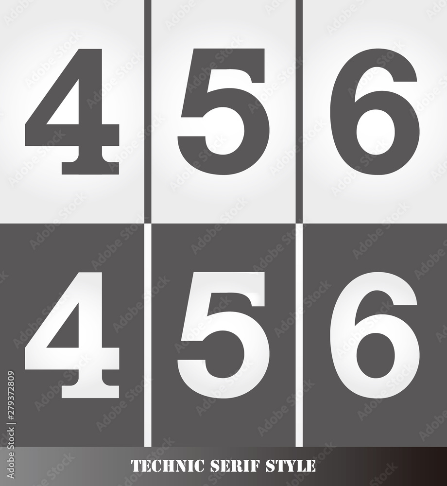 eps Vector image: Linear Serif style number.456 Stock Vector | Adobe Stock