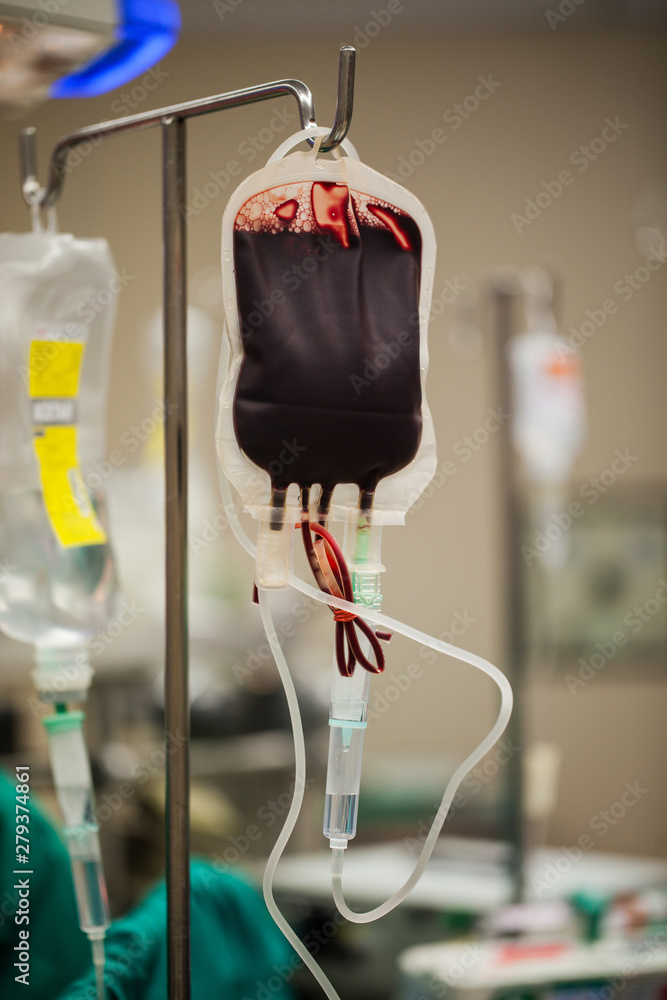 Blood in a bag had be gave to help patient that was operating by ...