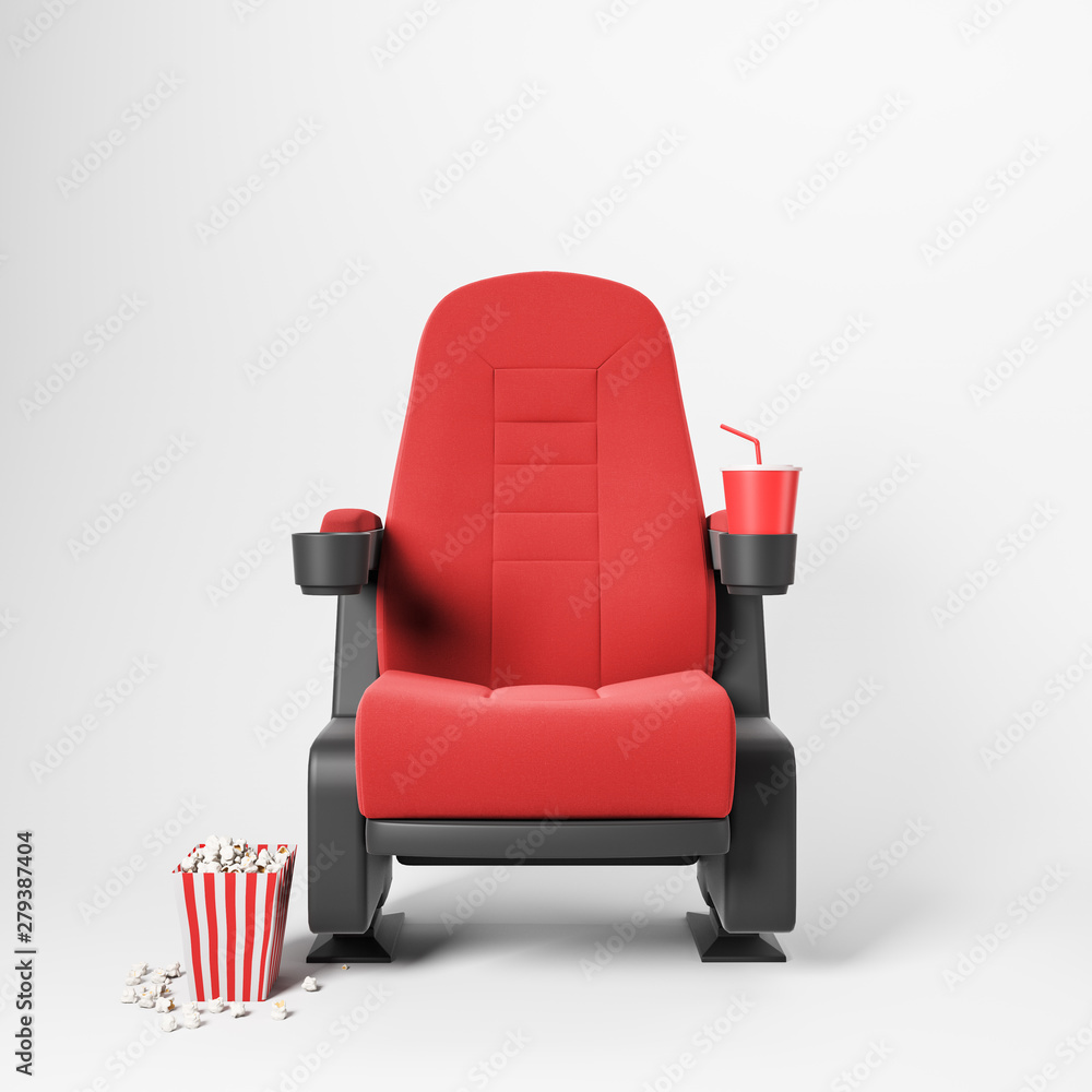 Red cinema chair on white background Stock Photo | Adobe Stock