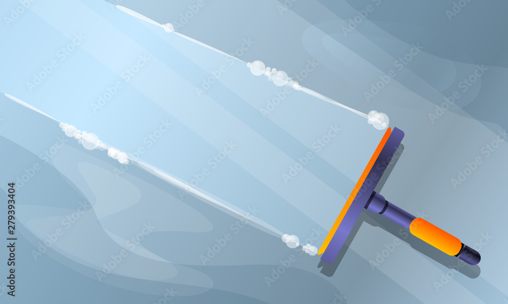 Window cleaning concept banner. Cartoon illustration of window cleaning ...