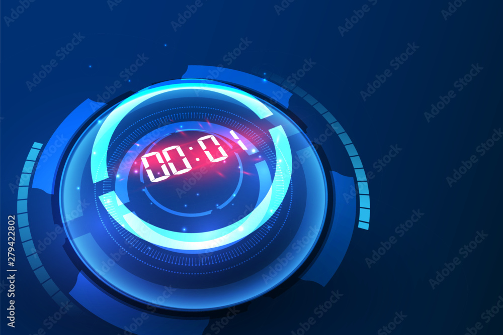 Abstract Futuristic Technology Background with Digital number timer ...