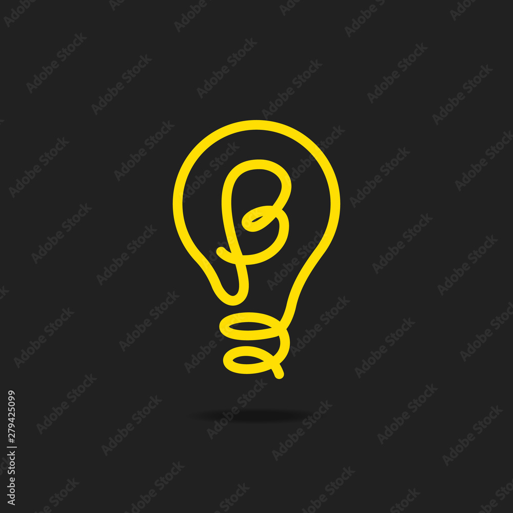 B letter in the bulb lamp logo vector inspiration Stock Vector | Adobe ...