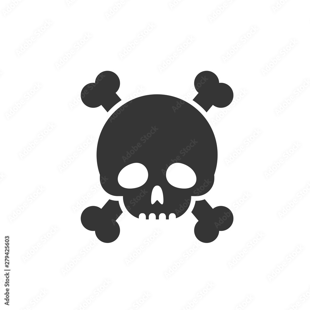 Skull icon template color editable. Skull symbol vector sign isolated ...
