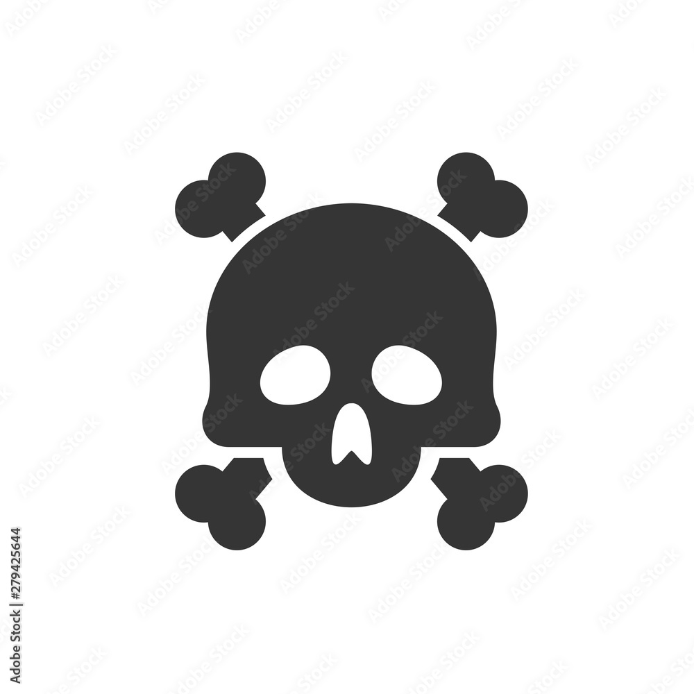 Skull icon template color editable. Skull symbol vector sign isolated ...